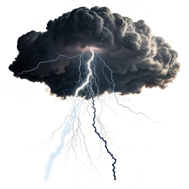 Thundercloud with Lightning Stock Illustration - Illustration of ...