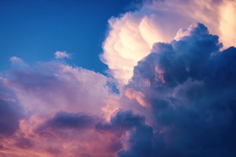 Thundercloud, in the Rays of the Sun Stock Image - Image of yellow ...