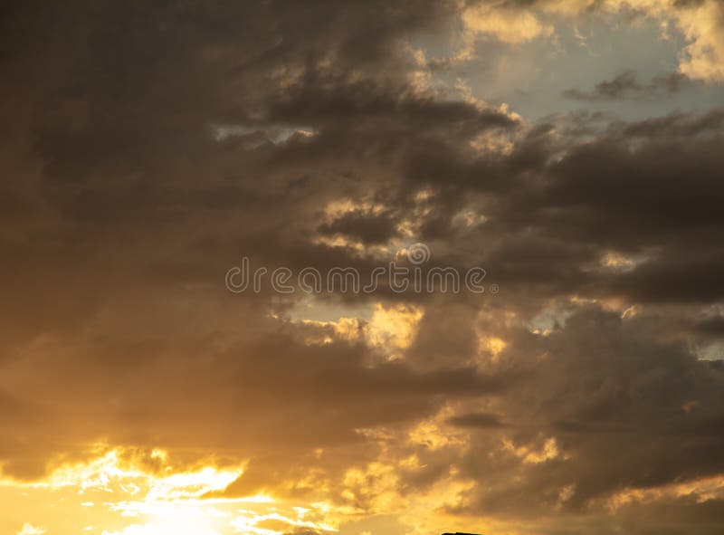 Thunderclouds in the Sky at Sunset. Stock Image - Image of light ...