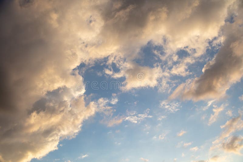 Thunderclouds in the Sky at Sunset. Stock Image - Image of sunlight ...