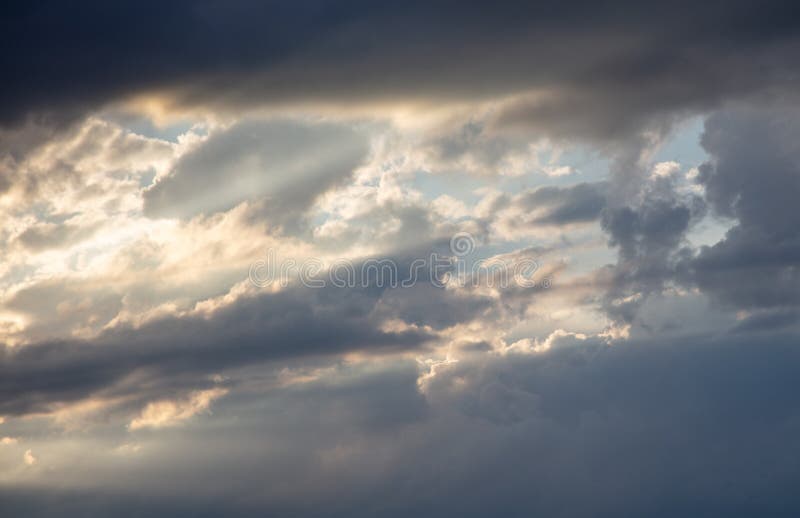 Thunderclouds in the Sky at Sunset. Stock Image - Image of cloudy ...