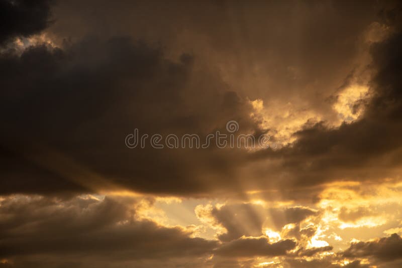 Thunderclouds in the Sky at Sunset. Stock Image - Image of view ...