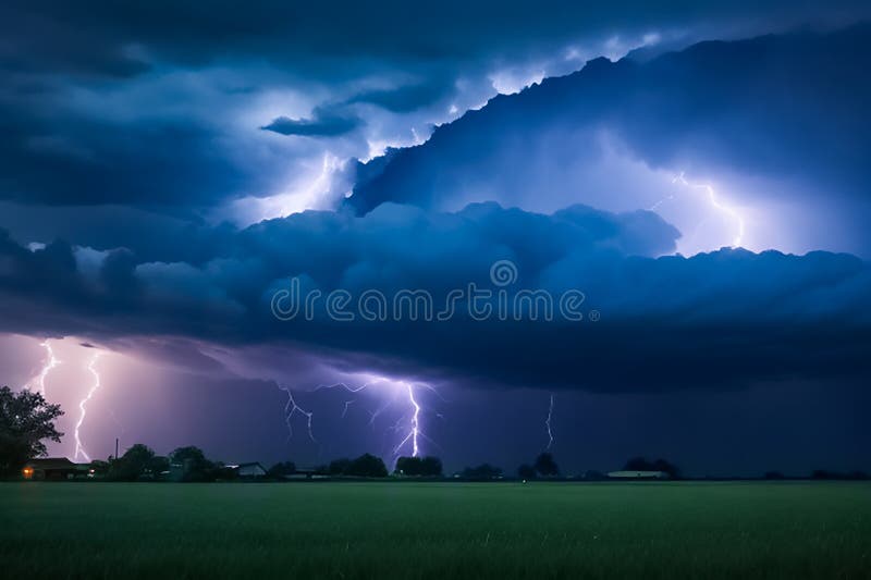 Thunderclouds with Thunderstorm Tornado Stock Illustration ...