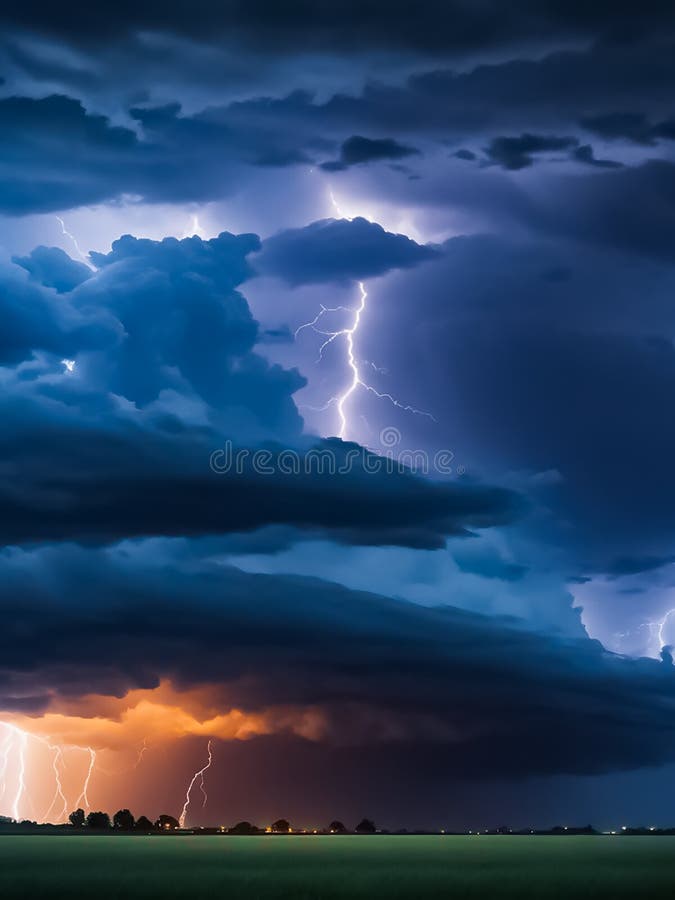 Thunderclouds with Thunderstorm Tornado Hurricane Cumulonimbus ...