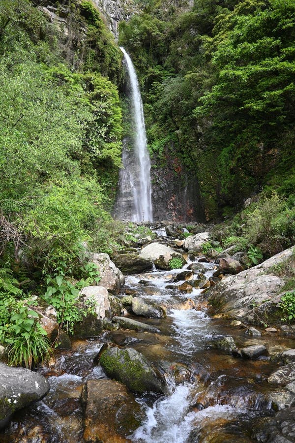 Thundering and Calming Waterfall Stock Photo - Image of high, rocks ...
