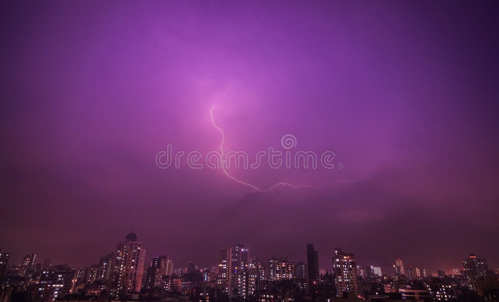 Thundering stock image. Image of drizzle, storm, lightening - 99935149