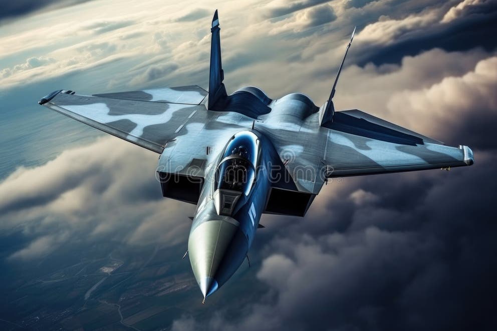 Thunderous Air Force Aircraft in Flight. Stock Illustration ...