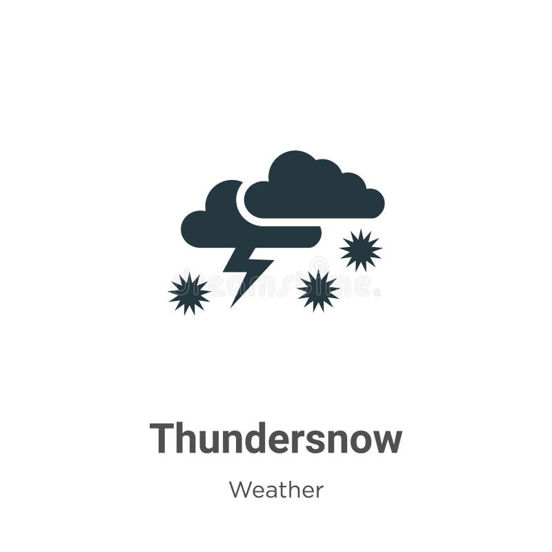 Thundersnow Vector Icon on White Background. Flat Vector Thundersnow Icon Symbol Sign from ...