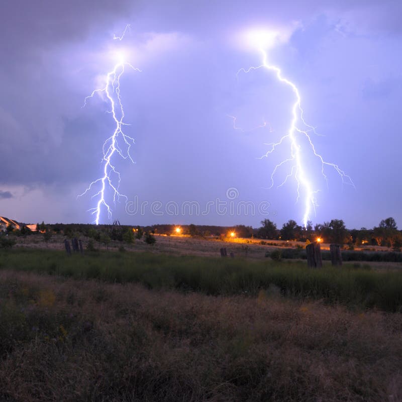 Thunderstorm stock image. Image of discharge, strike - 15820521