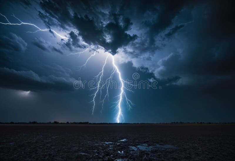 A Thunderstorm, an AI-generated Stunning Lightning Bolt. Stock ...