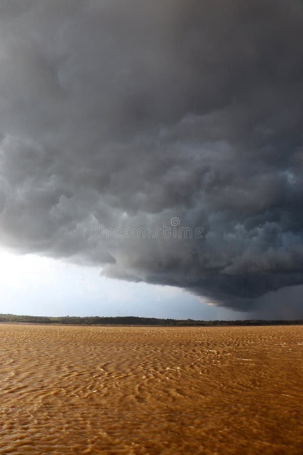 Thunderstorm on the Amazon River - Amazon, Brazil Stock Photo - Image ...