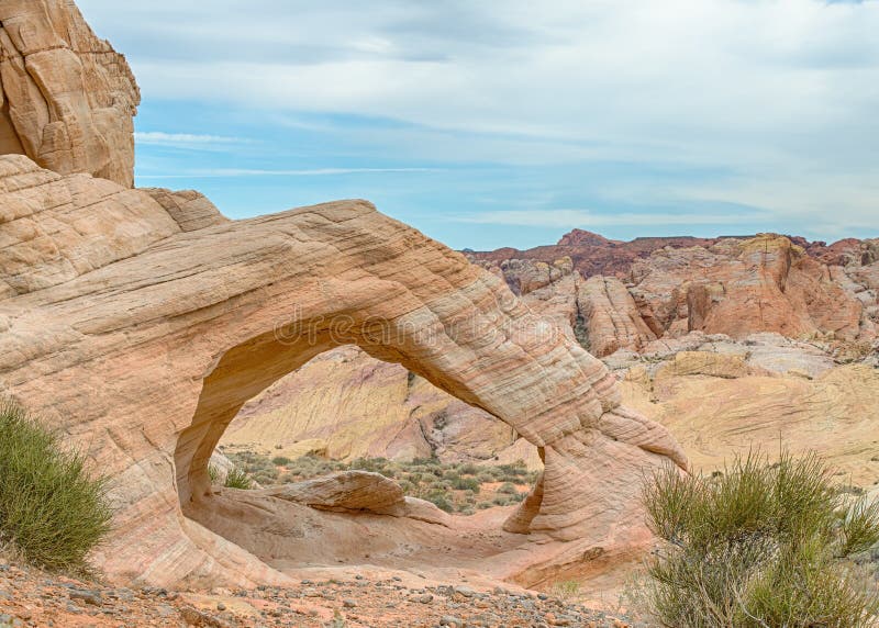 Fire Canyon Arch, Virgin Mountains, Valley of Fire State Park, NV Stock ...