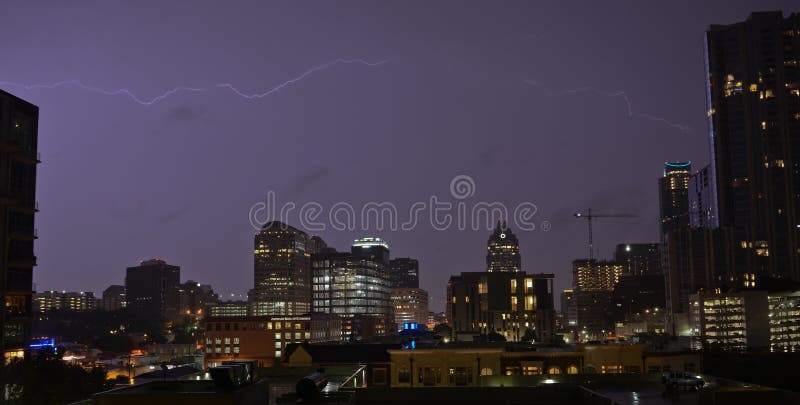Thunderstorm in Austin Texas Stock Photo - Image of bolt, cloud: 40625306