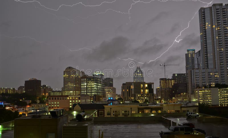 Thunderstorm in Austin Texas Editorial Photography - Image of danger ...