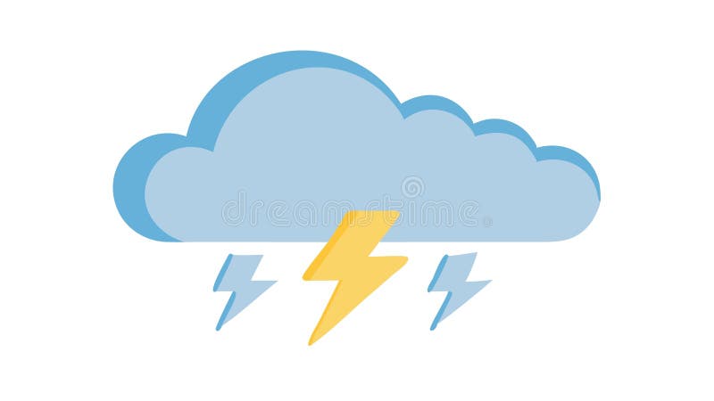 Thunderstorm Cloud Icon Flat Design, Lightning Rain Weather, Vector Design Generative AI Stock ...