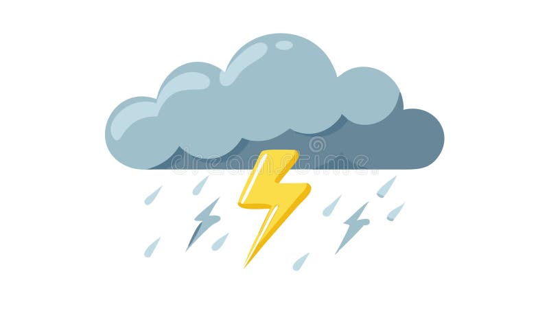 Thunderstorm Cloud with Lightning for Weather Alerts, Vector Design Generative AI Stock Vector ...