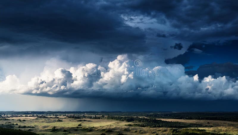 Thunderstorm Clouds, Dramatic Sky, Cloud Background, Heaven, Beautiful Sky Stock Illustration ...