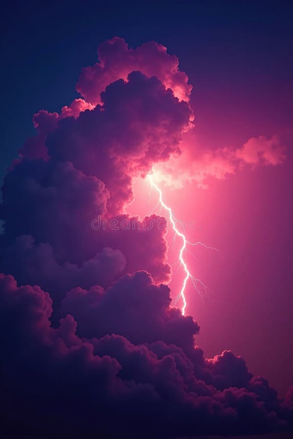 Thunderstorm Clouds Glow with Bright Electricity, Electrical ...
