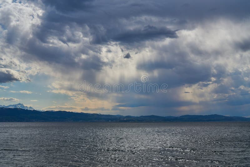 Thunderstorm is coming stock photo. Image of reflection - 245142960