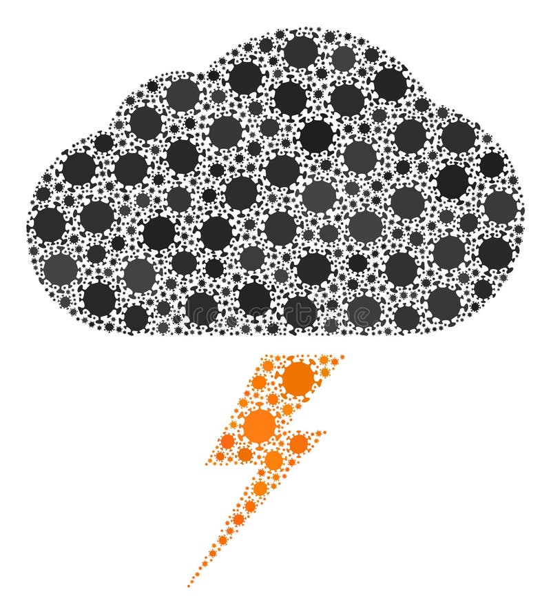 Thunderstorm Coronavirus Collage Icon of Infection Items Stock Vector ...
