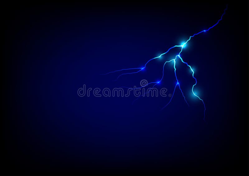 Thunderstorm on a Dark Blue Background. Lightning Effect and Electric ...
