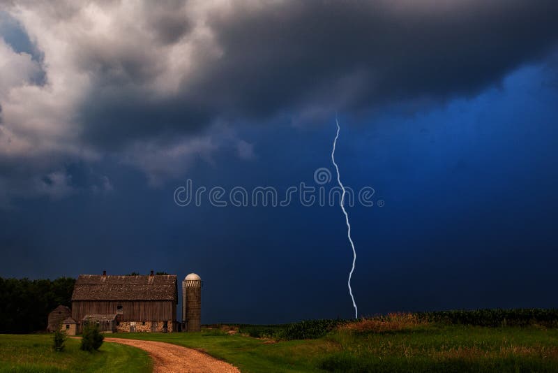 Thunderstorm on the Farm stock photo. Image of pasture - 62591050