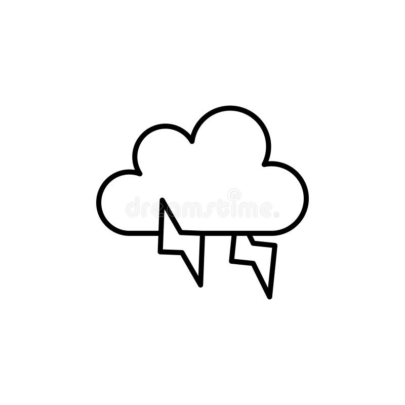 Thunderstorm Icon Set. Lightning Thunder Vector Symbol. Cloud with ...
