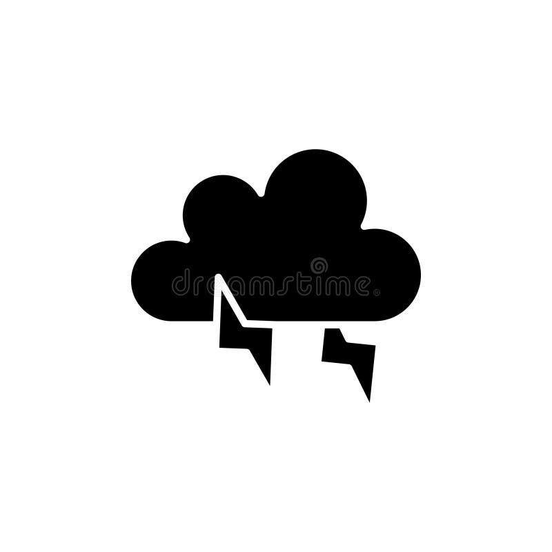 Thunderstorm Icon Set. Lightning Thunder Vector Symbol. Cloud with ...