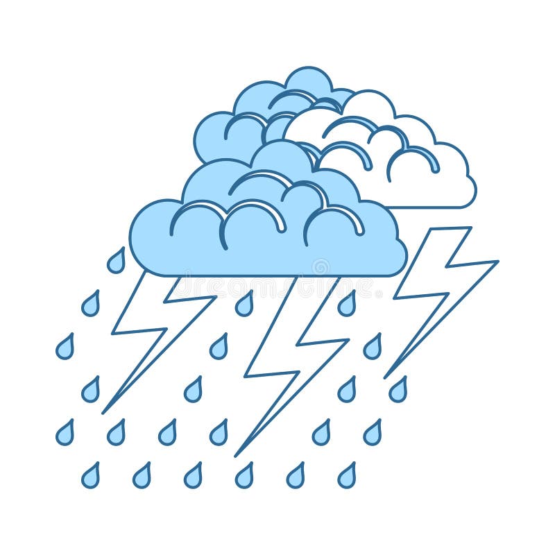 Thunderstorm Icon stock vector. Illustration of blue - 161337626