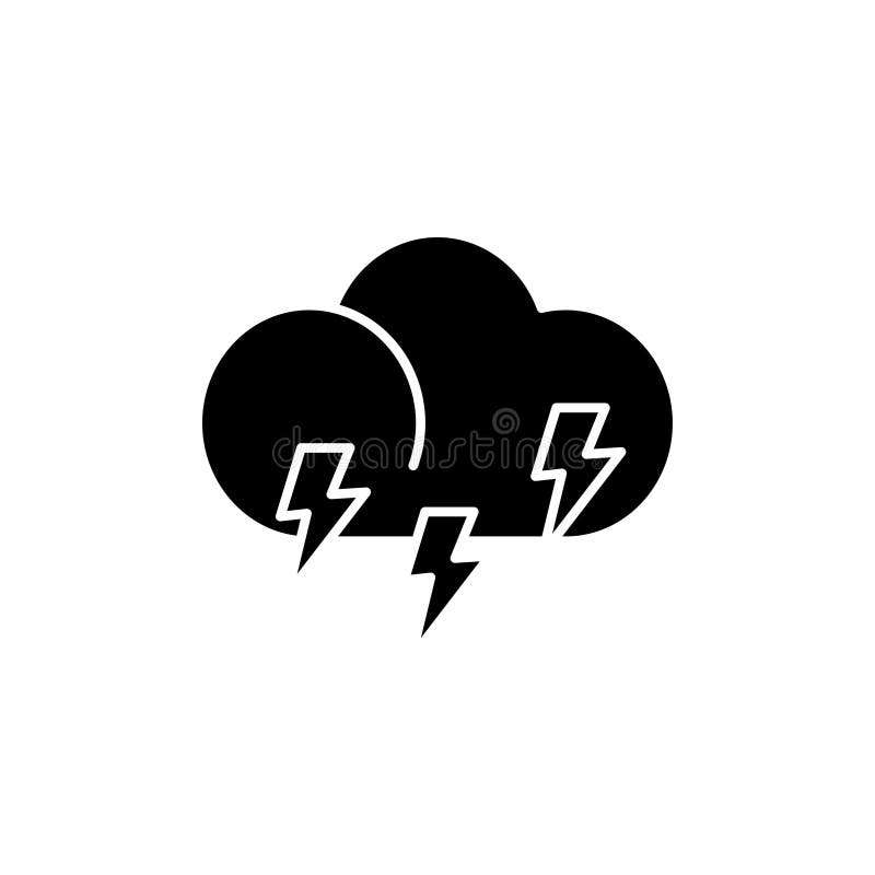 Thunderstorm Icon Set. Lightning Thunder Vector Symbol. Cloud with ...