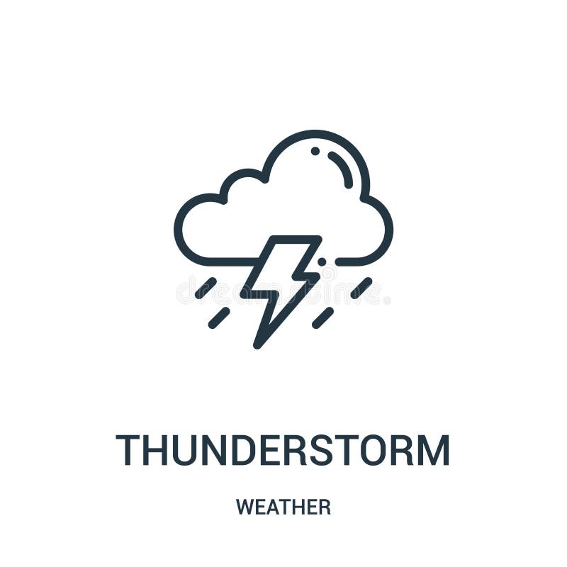 Thunderstorm Icon Vector from Weather Collection. Thin Line ...