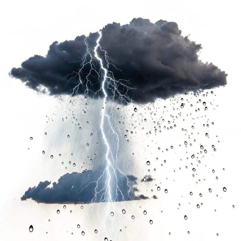 Thunderstorm on Transparent Background Stock Illustration ...