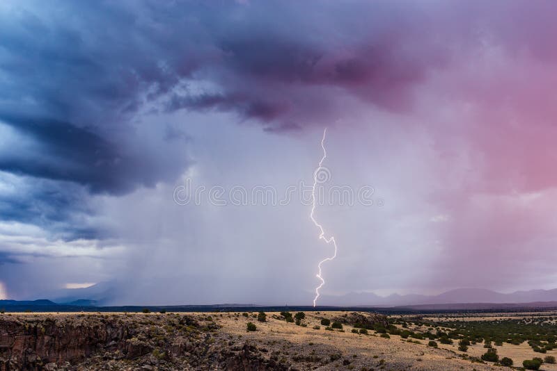 Thunderstorm with Lightning Strike Stock Image - Image of blue, weather ...