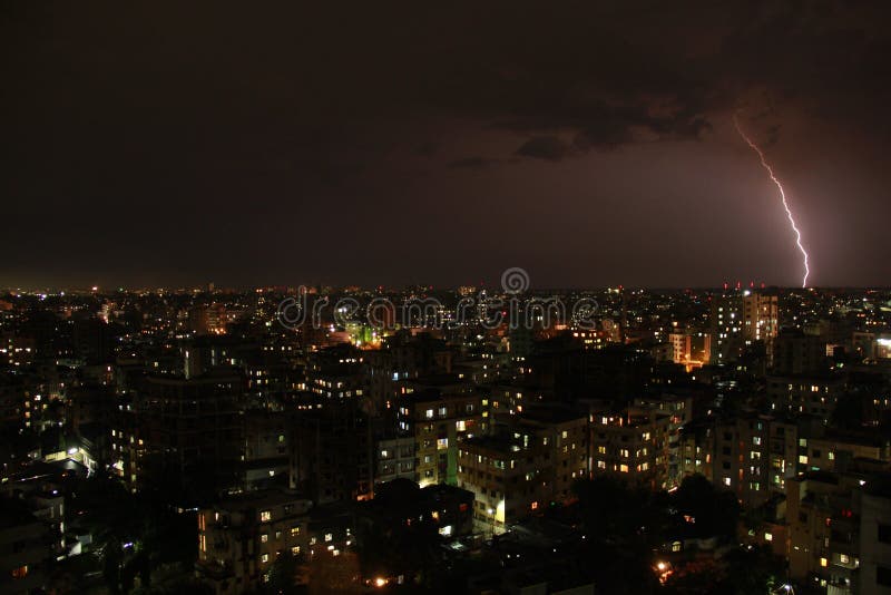 Thunderstorm & Lightning on Dhaka Stock Photo - Image of thunderstorm, city: 34631392