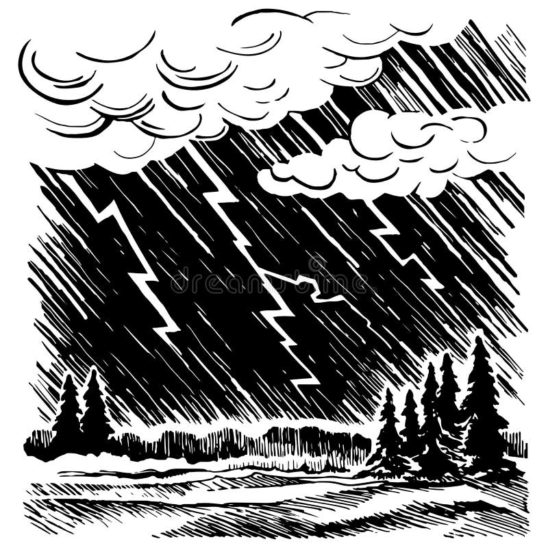 Stormy Forest Night Stock Illustrations – 227 Stormy Forest Night Stock ...