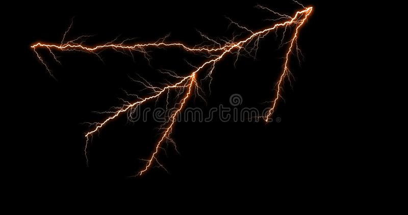 Thunder Light Stock Image on Black Background Stock Image - Image of ...