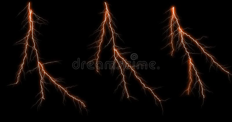 Thunder Light Stock Image on Black Background Stock Image - Image of ...