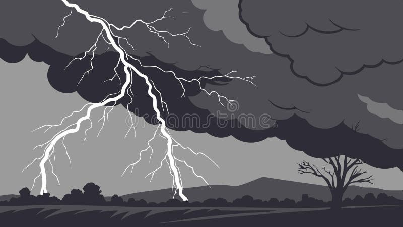 Thunderstorm and Lightning, Severe Weather and Storm Clouds, Electric ...