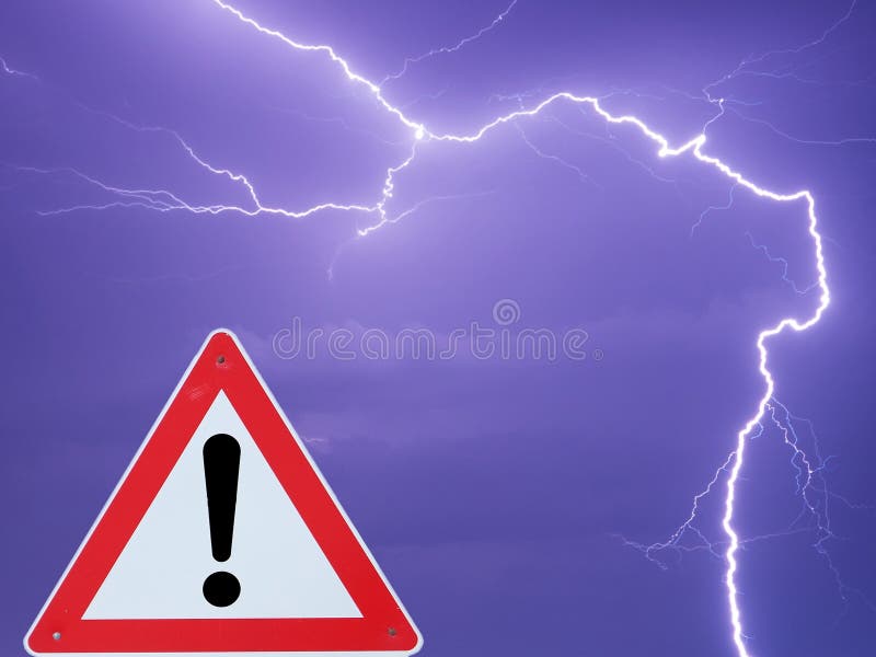 Lightning As Warning Sign for Power Stock Image - Image of flashlight ...