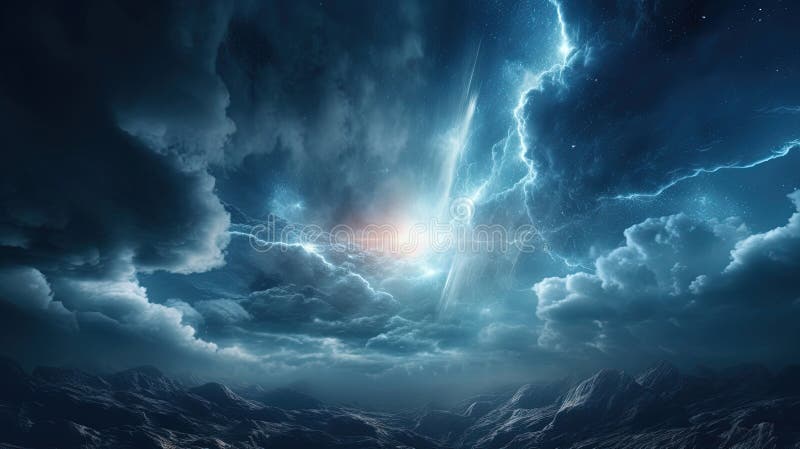 Thunderstorm with Menacing Dark Clouds and Flashes of Lightning ...