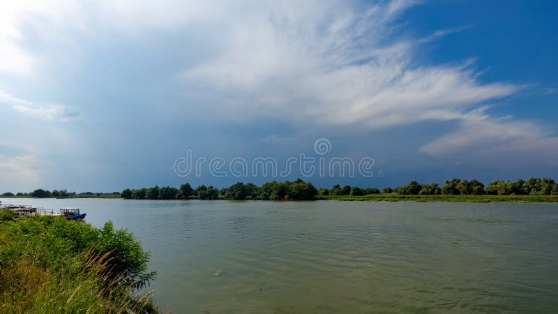 Thunderstorm at Mila 23 in the Danube Delta in Romania Stock Photo ...