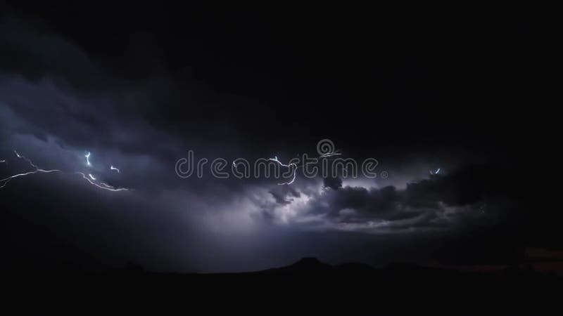 Thunderstorm Moving Clouds at Night with Lightning Stock Footage ...