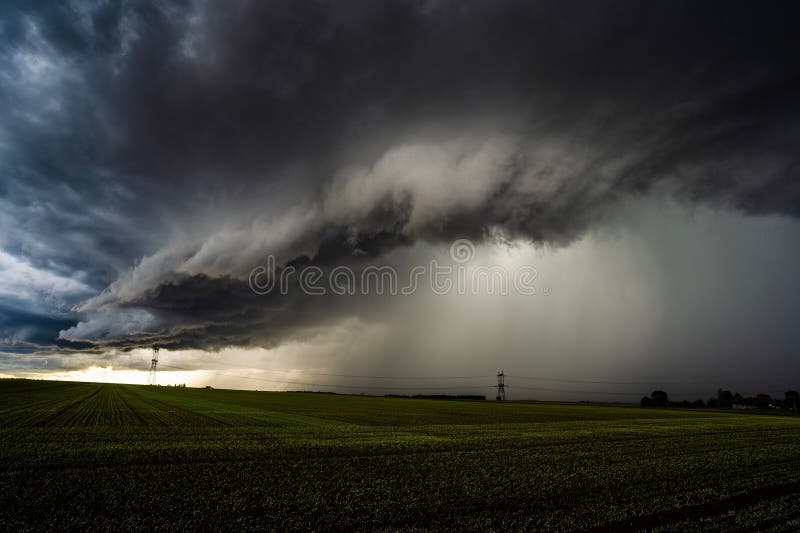 Storm in Normandy and Landscape Stock Image - Image of soleil, orage ...
