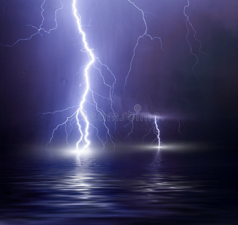 Thunderstorm Over the Ocean Stock Image - Image of edward, blurred ...