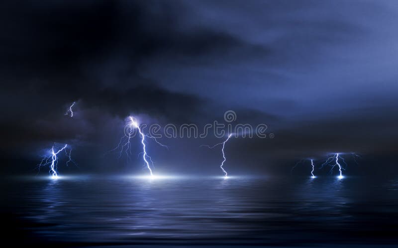 Thunderstorm with Lightning Stock Image - Image of bright, light: 40812591