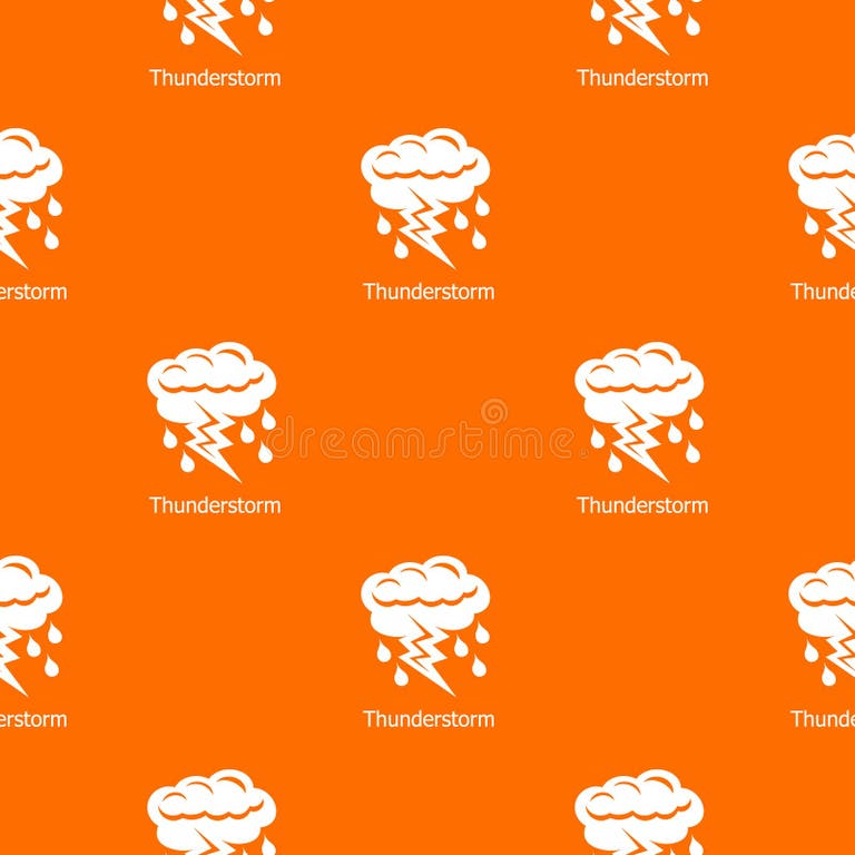 Thunderstorm Pattern Vector Orange Stock Vector - Illustration of ...