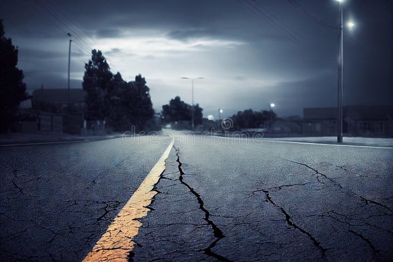 Thunderstorm Road Highway with Dramatic Cloudscape Horizon Abstract ...