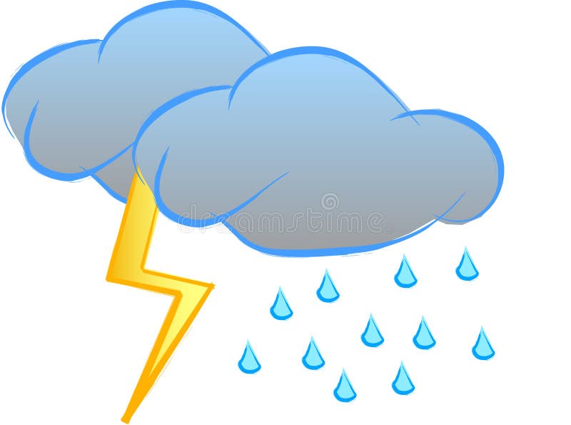 Thunderstorm sign stock vector. Illustration of cartoon - 15367728