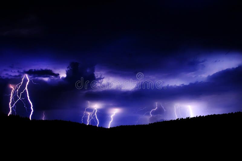 Thunderstorm stock image. Image of flash, forest, black - 45847731