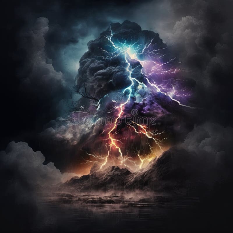 Thunderstorm Textured Background (generative AI) Stock Illustration ...